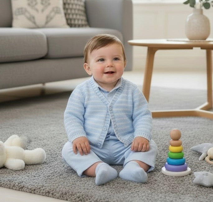 Jacob Baby Cardigan Blue | Daydream Babywear